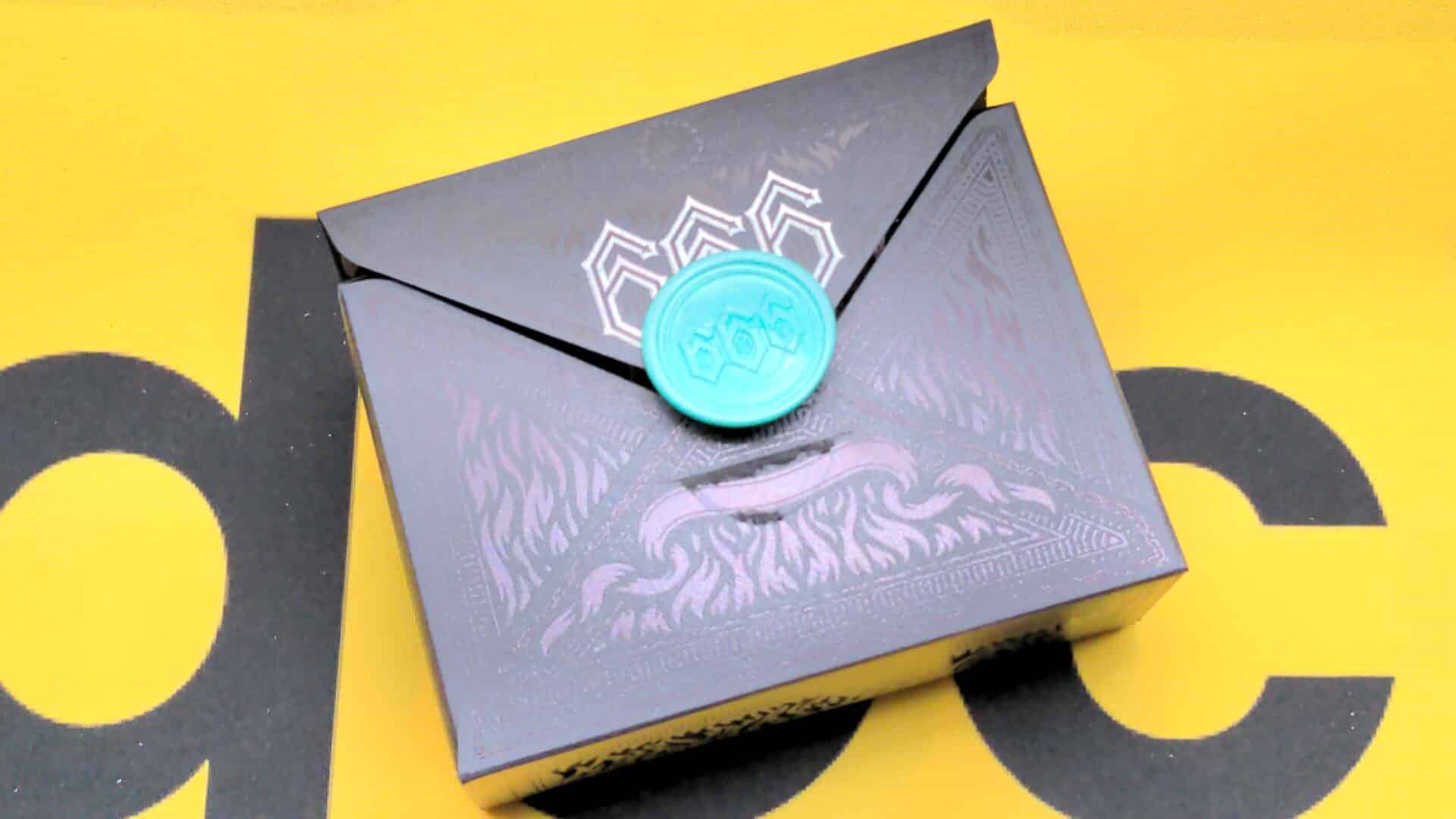 666 V4 (Cyan/Frostbite) Playing Cards Half Brick Collector Box (empty ...