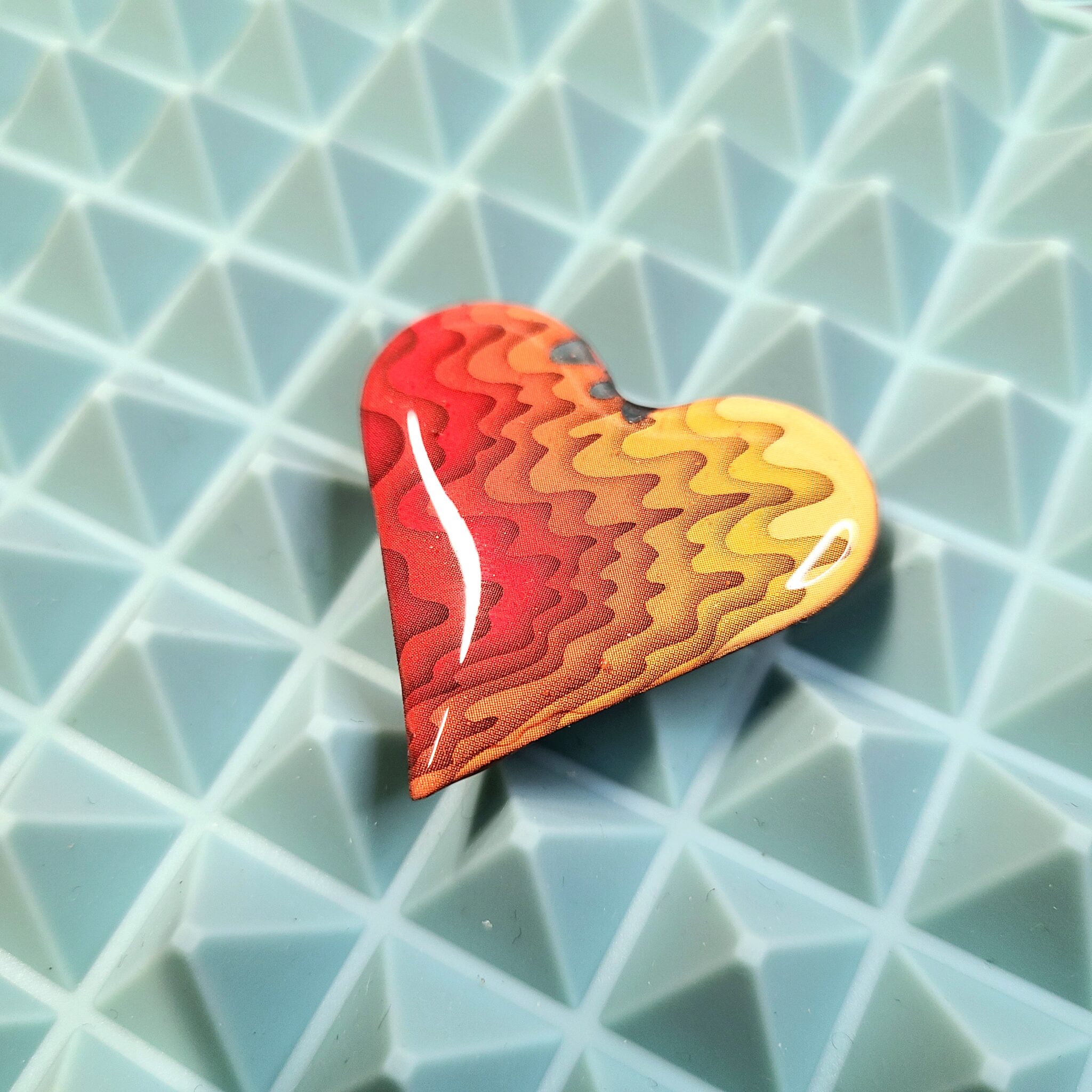 Hand Cut Playing Card Pin (Sirius B - Orange Heart) by 3Decks Designs ...