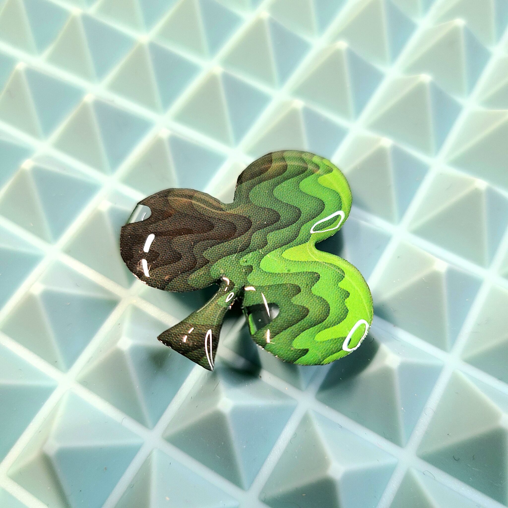 Hand Cut Playing Card Pin (Sirius B - Green Club) by 3Decks Designs | X ...