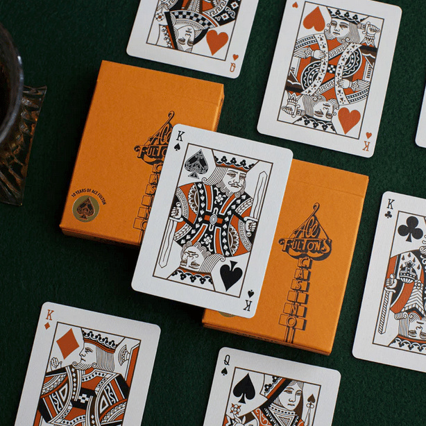 Ace Fulton's 10 Year Anniversary Sunset Orange Playing Cards | X-Decks ...